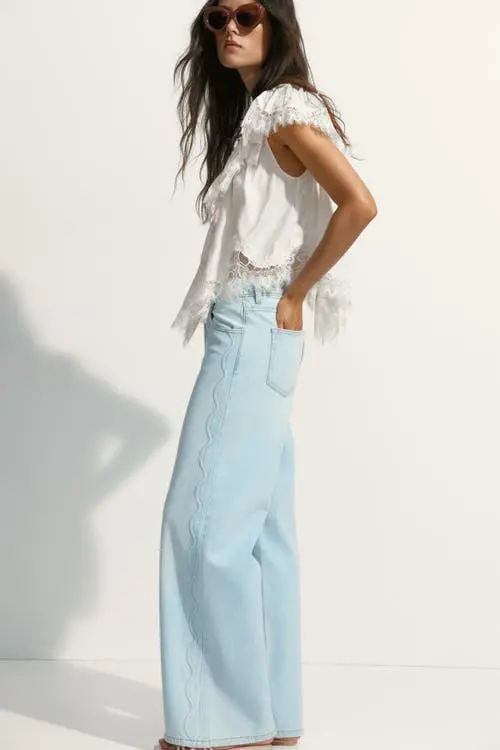 H&m Wide High Waist Jeans