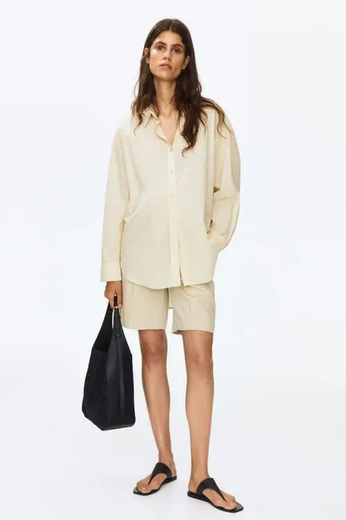 H&m Mama Linen-blend Bermuda Shorts