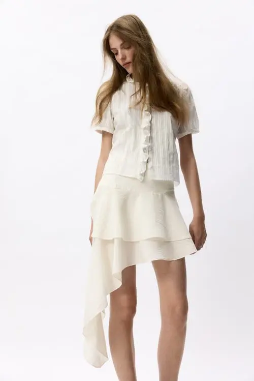 H&m Draped-panel Tiered Skirt