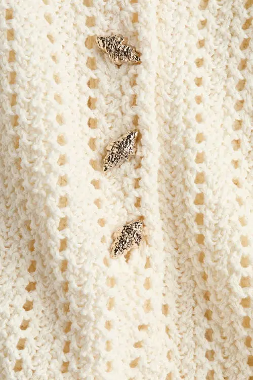 H&m Crochet-look Mini Dress With Picot Trim