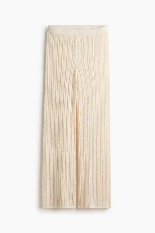 H&m Wide Crochet-look Trousers