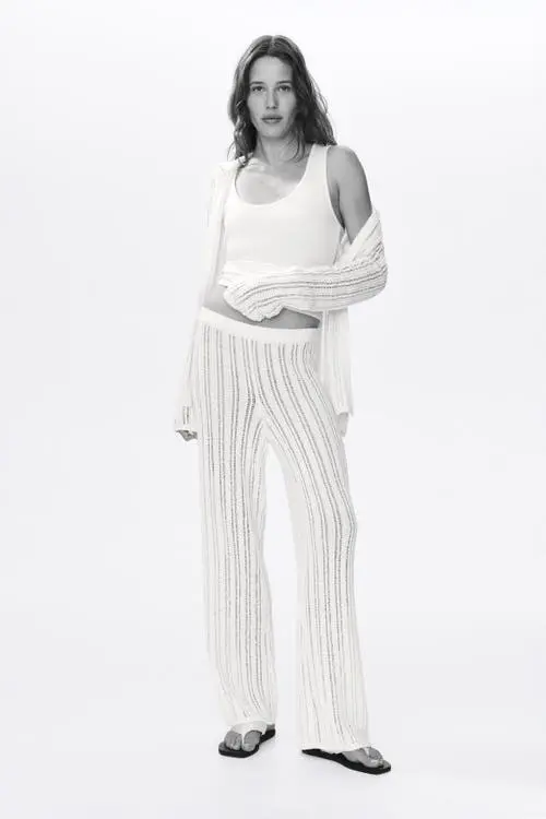 H&m Wide Crochet-look Trousers