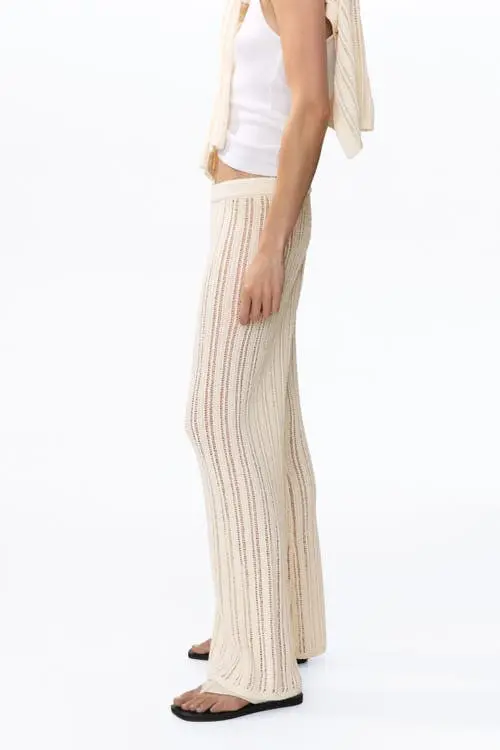 H&m Wide Crochet-look Trousers