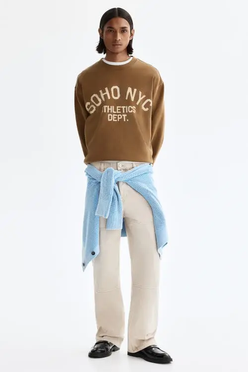 H&m Regular Fit Carpenter Trousers - Light Beige