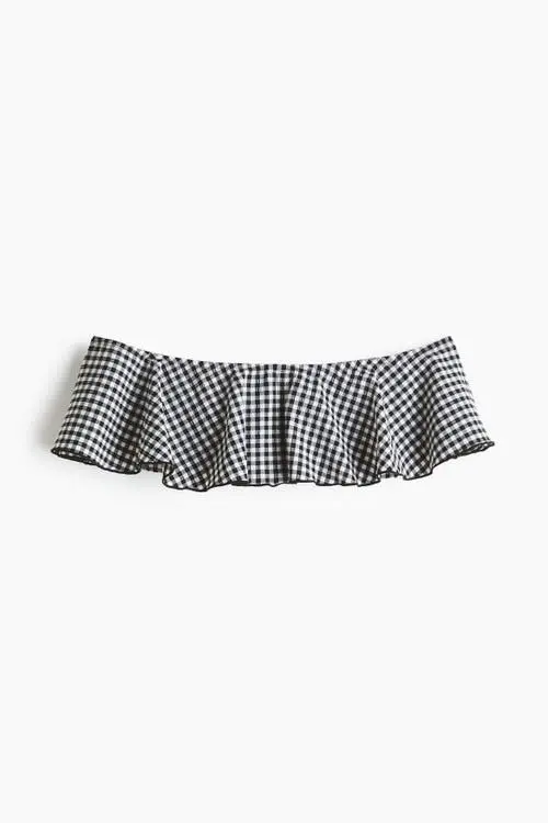 H&m Bandeau Bikini Top - Black/gingham