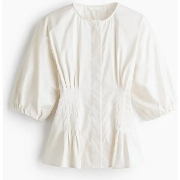 H&m Waisted Cotton Blouse