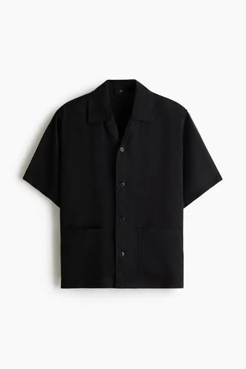 H&m Two-piece Lyocell Resort Set With Printed Shirt And Shorts