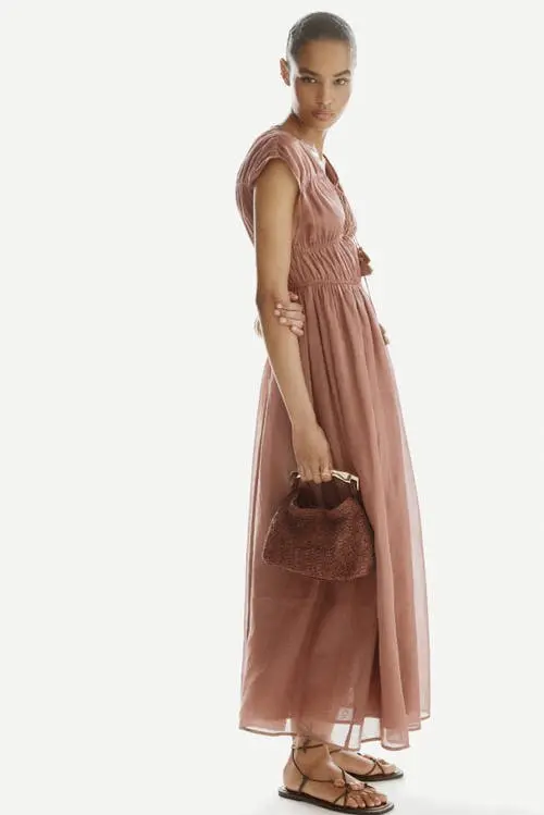 H&m Drawstring-detail Ramie Dress