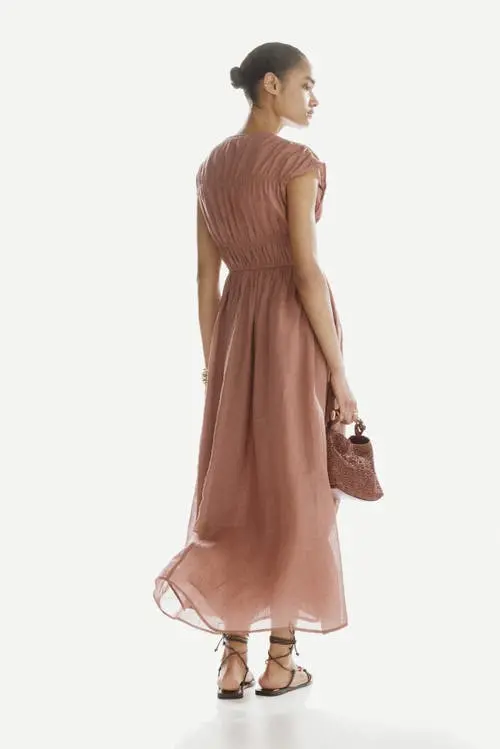 H&m Drawstring-detail Ramie Dress