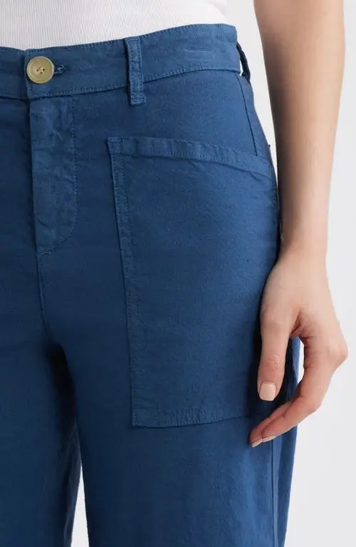Frank & Eileen Stretch Cotton & Linen Crop Wide Leg Carpenter Pants