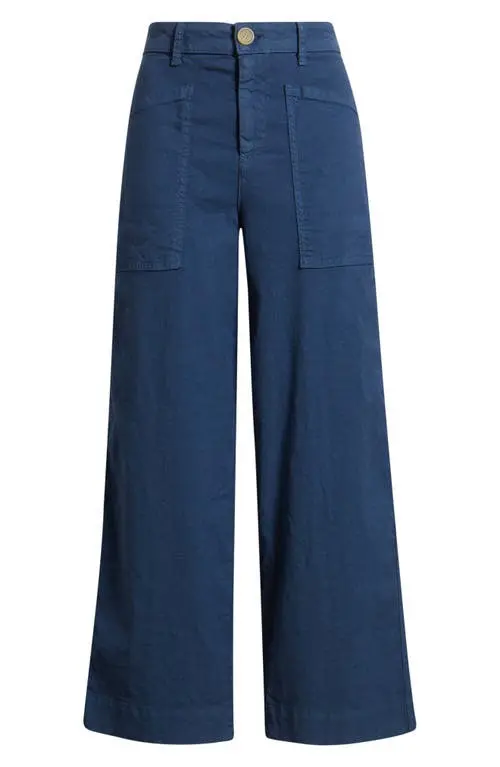 Frank & Eileen Stretch Cotton & Linen Crop Wide Leg Carpenter Pants
