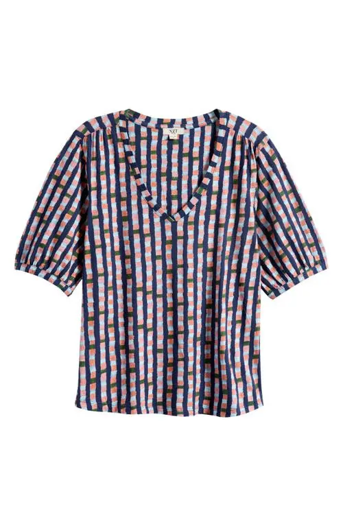 NIC+ZOE Striped Cotton & Modal V-neck Top