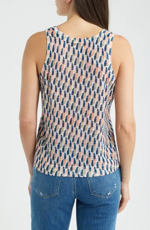 NIC+ZOE Printed Ramie Blend Sweater Tank