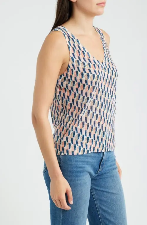 NIC+ZOE Printed Ramie Blend Sweater Tank