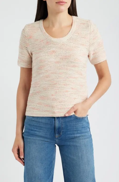 NIC+ZOE Wave Stitch Cotton Blend Sweater - Pink Multi