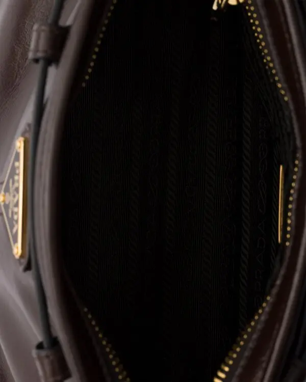 Prada Bonnie Small Leather Handbag - Brown