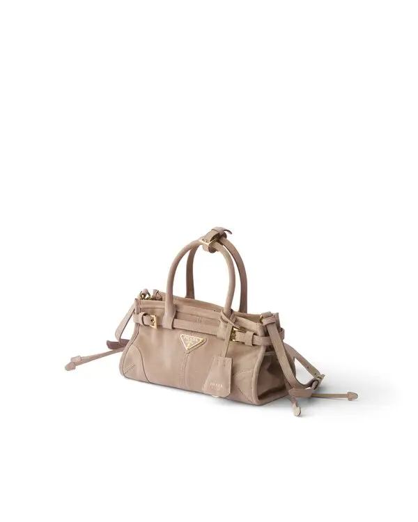 Prada Bonnie Suede Handbag - Powder