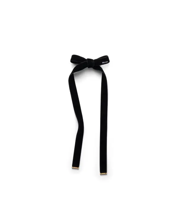 Prada Velvet Hair Clip - Black