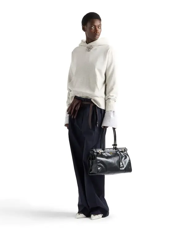 Prada Bonnie Large Leather Handbag - Black