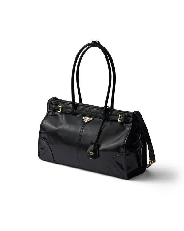 Prada Bonnie Large Leather Handbag - Black