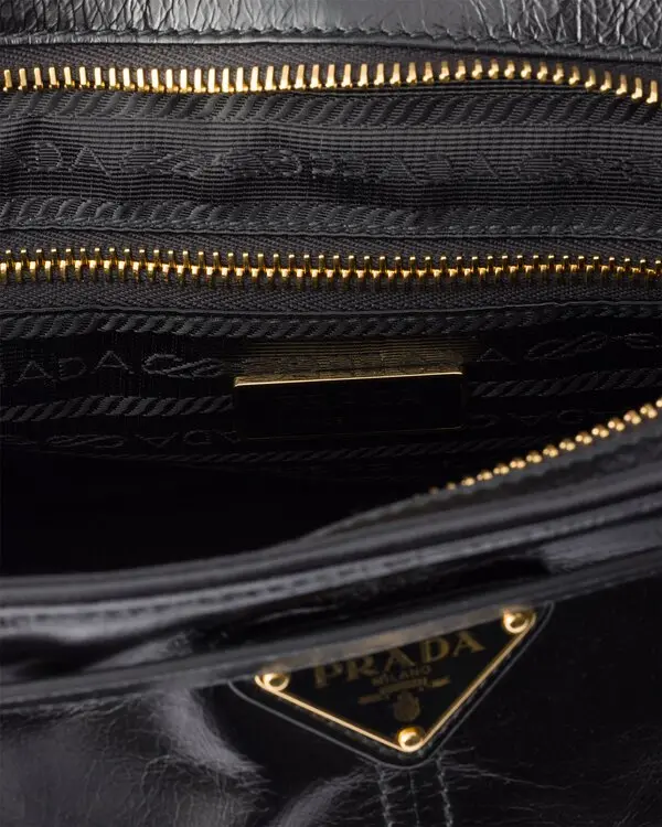 Prada Bonnie Large Leather Handbag - Black