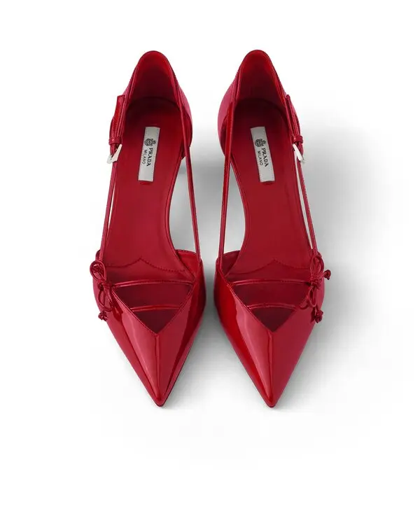 Prada Open Side Patent Leather Pumps