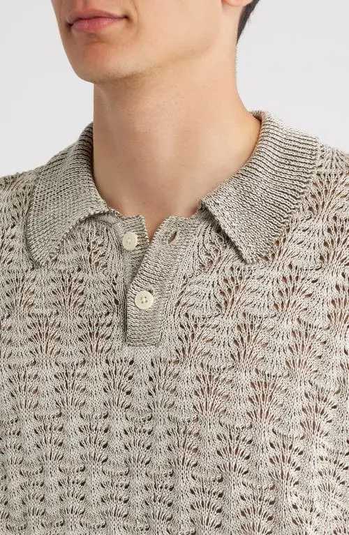 CORRIDOR Cable Lace Stitch Pima Cotton Polo