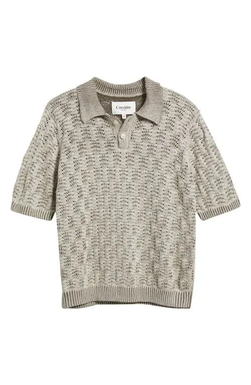 CORRIDOR Cable Lace Stitch Pima Cotton Polo