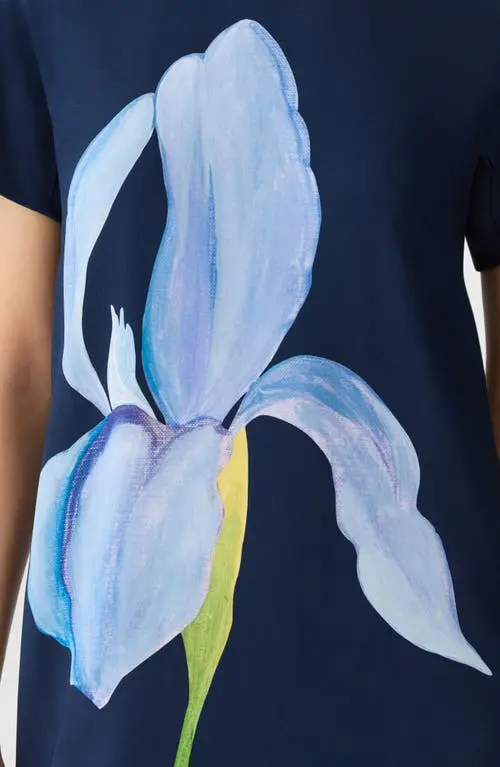 Lafayette 148 New York Iris Print Cady Gown