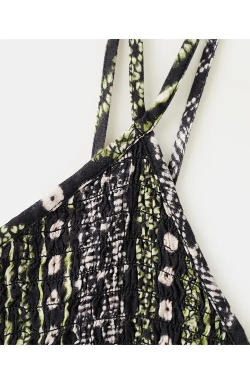Mango One-shoulder Smocked Minidress