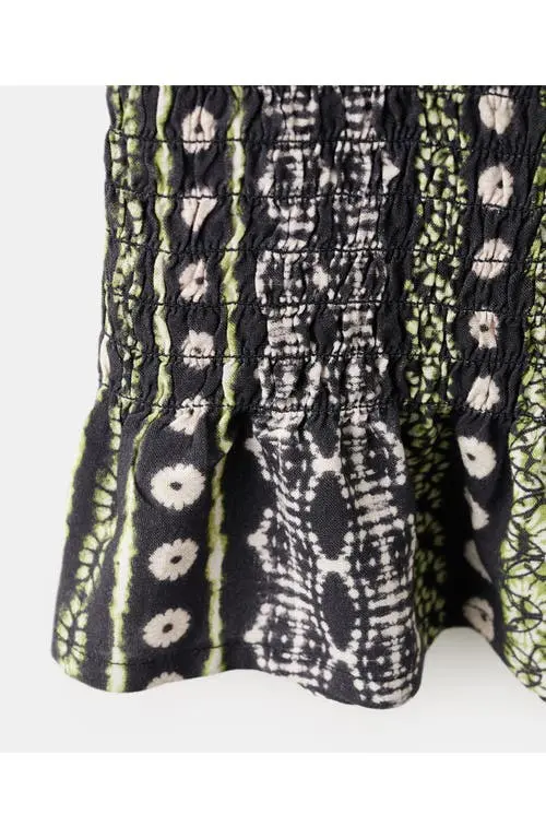 Mango One-shoulder Smocked Minidress