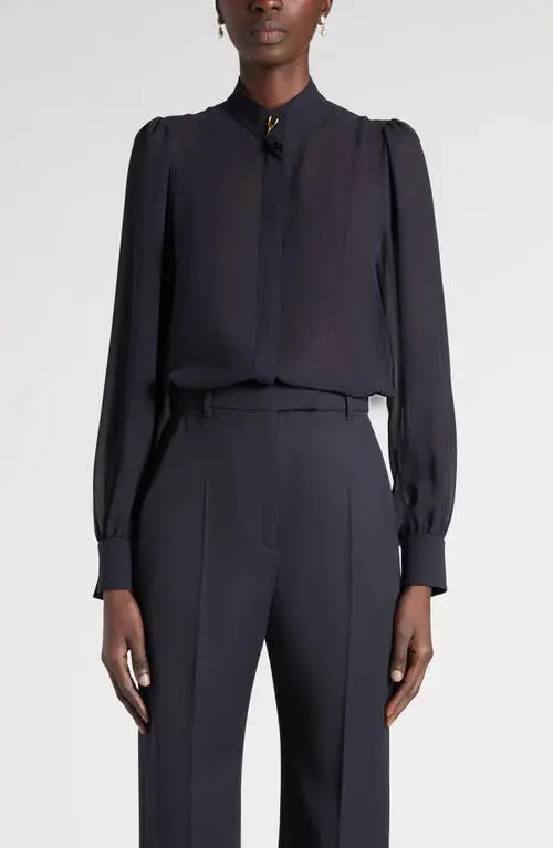 Alexander McQueen Wishbone Silk Crêpe De Chine Button-up Shirt