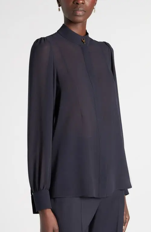Alexander McQueen Wishbone Silk Crêpe De Chine Button-up Shirt