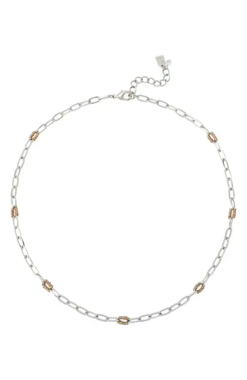 Robert Lee Morris Paperclip Chain Necklace - Two Tone