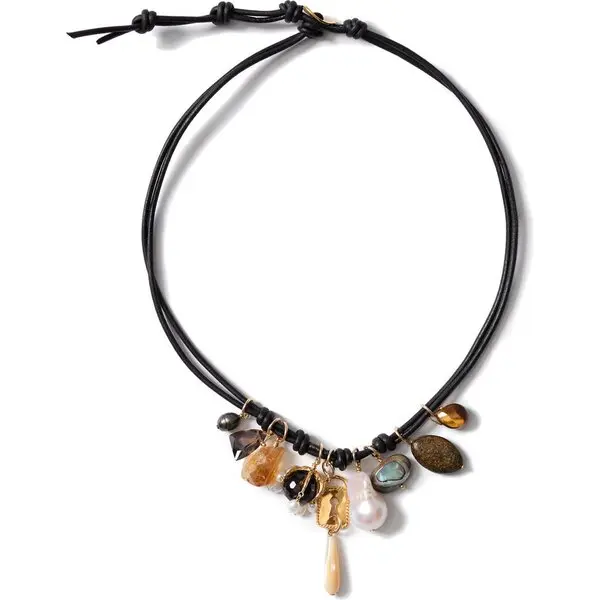 Chan Luu Semiprecious Stone Charm Bracelet - Black