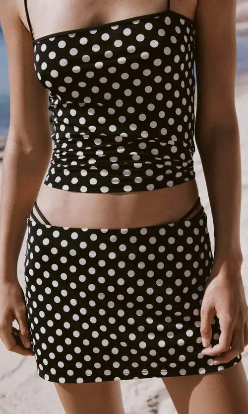 Mango Polka Dot Crop Top