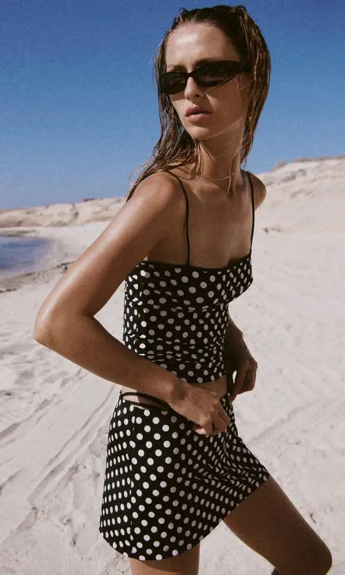 Mango Polka Dot Miniskirt