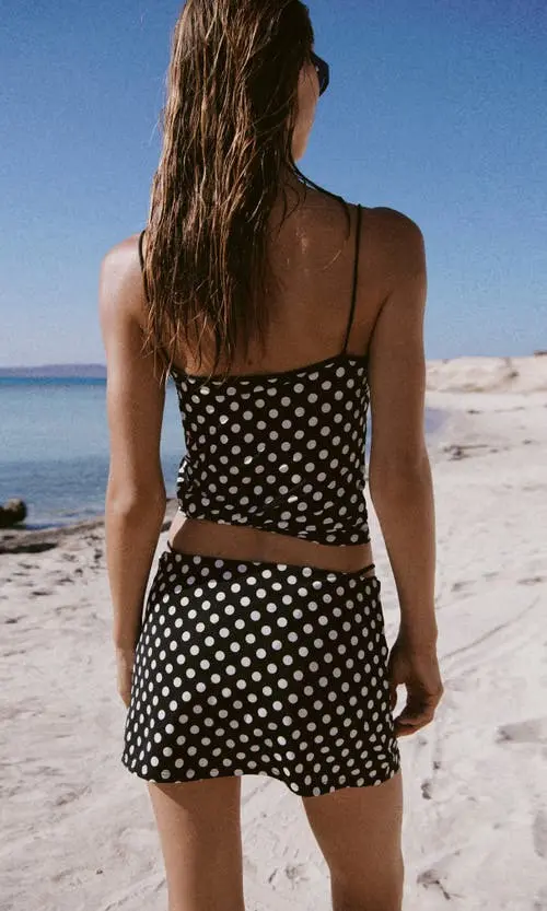Mango Polka Dot Miniskirt