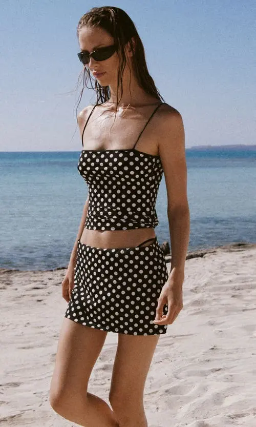 Mango Polka Dot Miniskirt