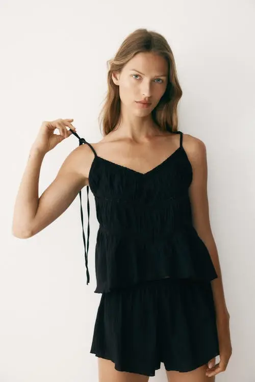 H&m Lace-detail Cotton Pyjamas - Black