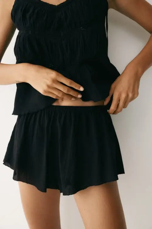 H&m Lace-detail Cotton Pyjamas - Black