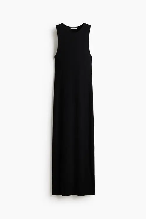 H&m Rib-knit Maxi Dress - Black