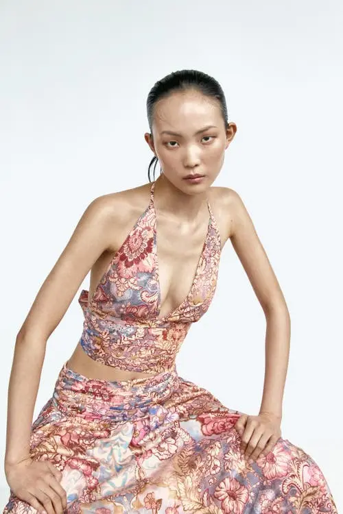 H&m Ruched-waist Halterneck Top