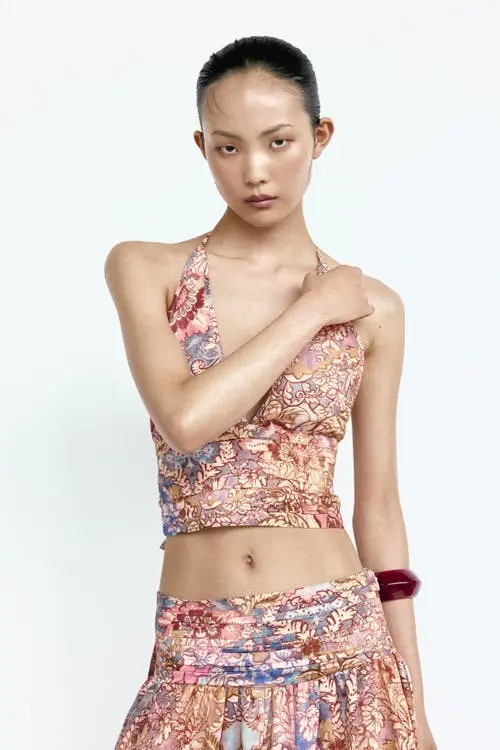 H&m Ruched-waist Halterneck Top