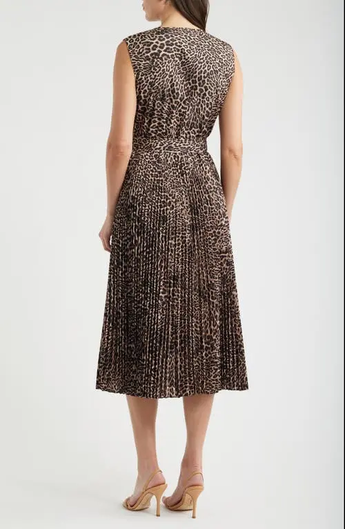 Kobi Halperin Stella Leopard Print Midi Dress
