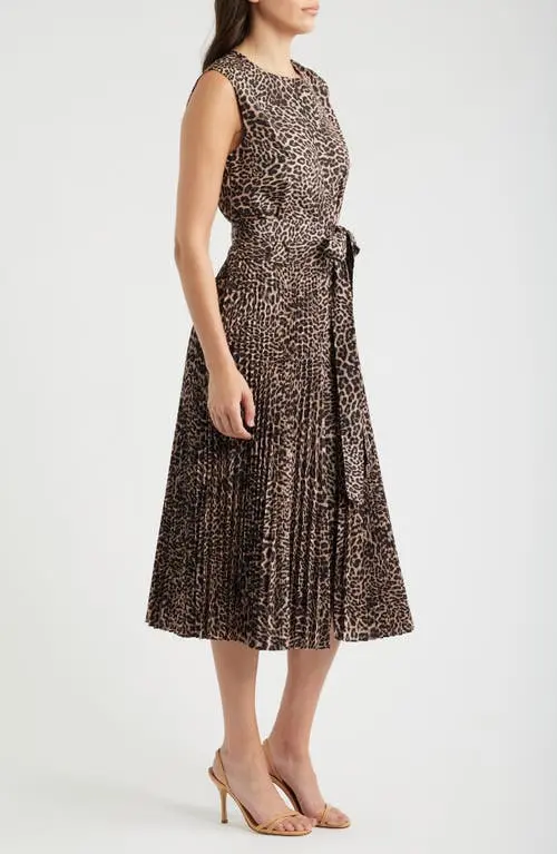 Kobi Halperin Stella Leopard Print Midi Dress