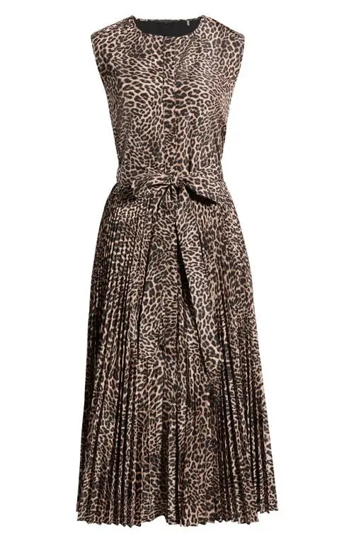 Kobi Halperin Stella Leopard Print Midi Dress