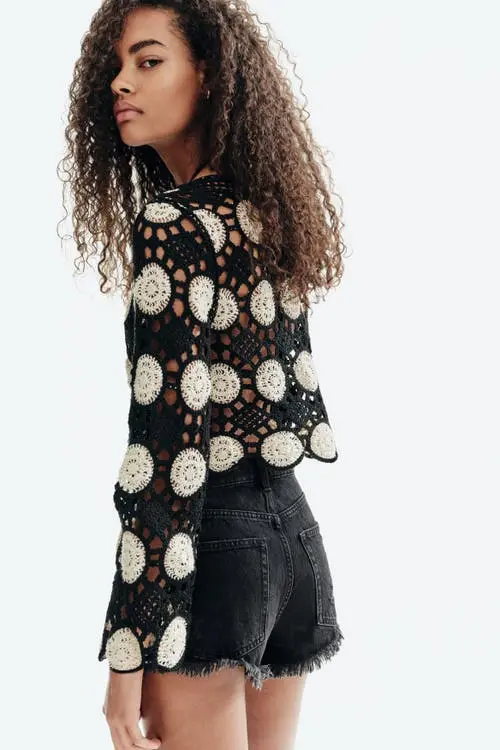 H&m Worn-look Denim Shorts - Black