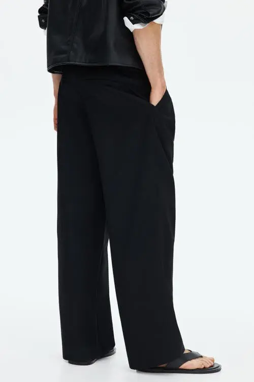H&m Loose Fit Wide Tailored Trousers