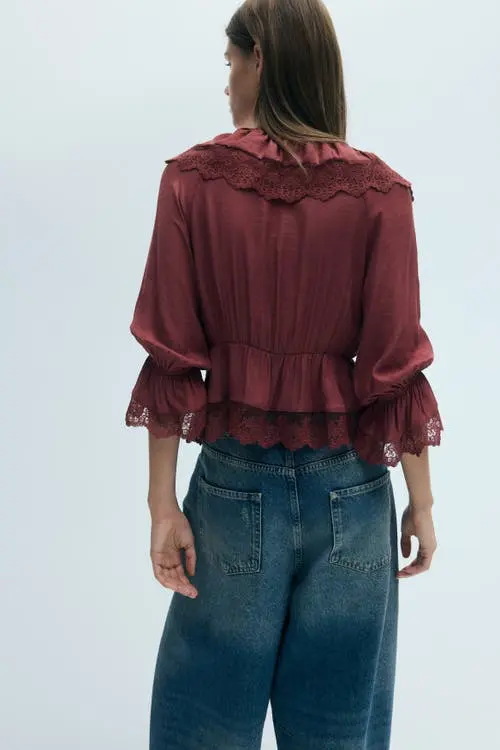 H&M Flounced Peplum Blouse